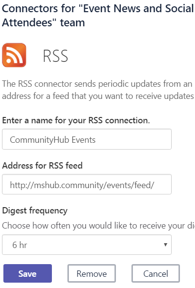 Microsoft Teams – Add RSS feeds Connector to Channel – Martin Boam's ...