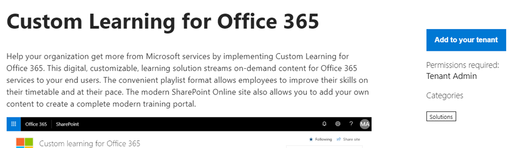 Custom Learning for Office 365 Setup and walkthrough – Martin Boam's ...